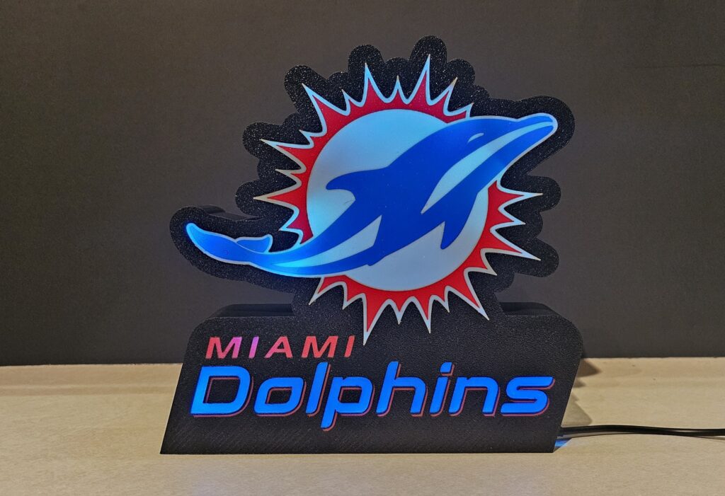 Miami Dolphins LED Lightbox - RDM-DESIGNS | 3D Print Store